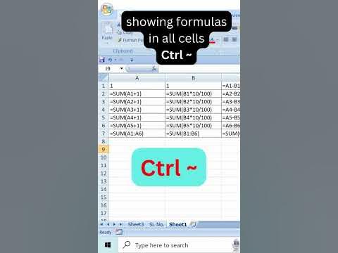 Showing formulas in all cells in excel / Control ~ / Shortcuts / Tip of the day / Excel ...
