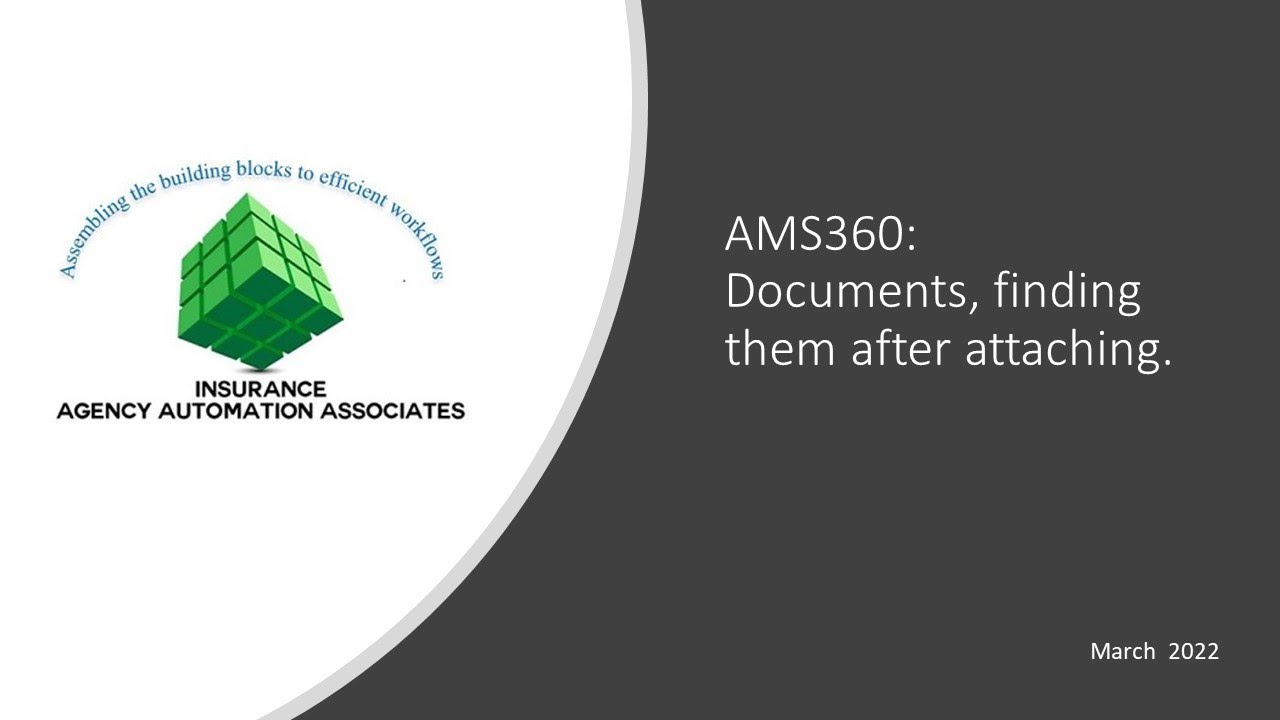 AMS360: Documents finding them after attaching. - YouTube