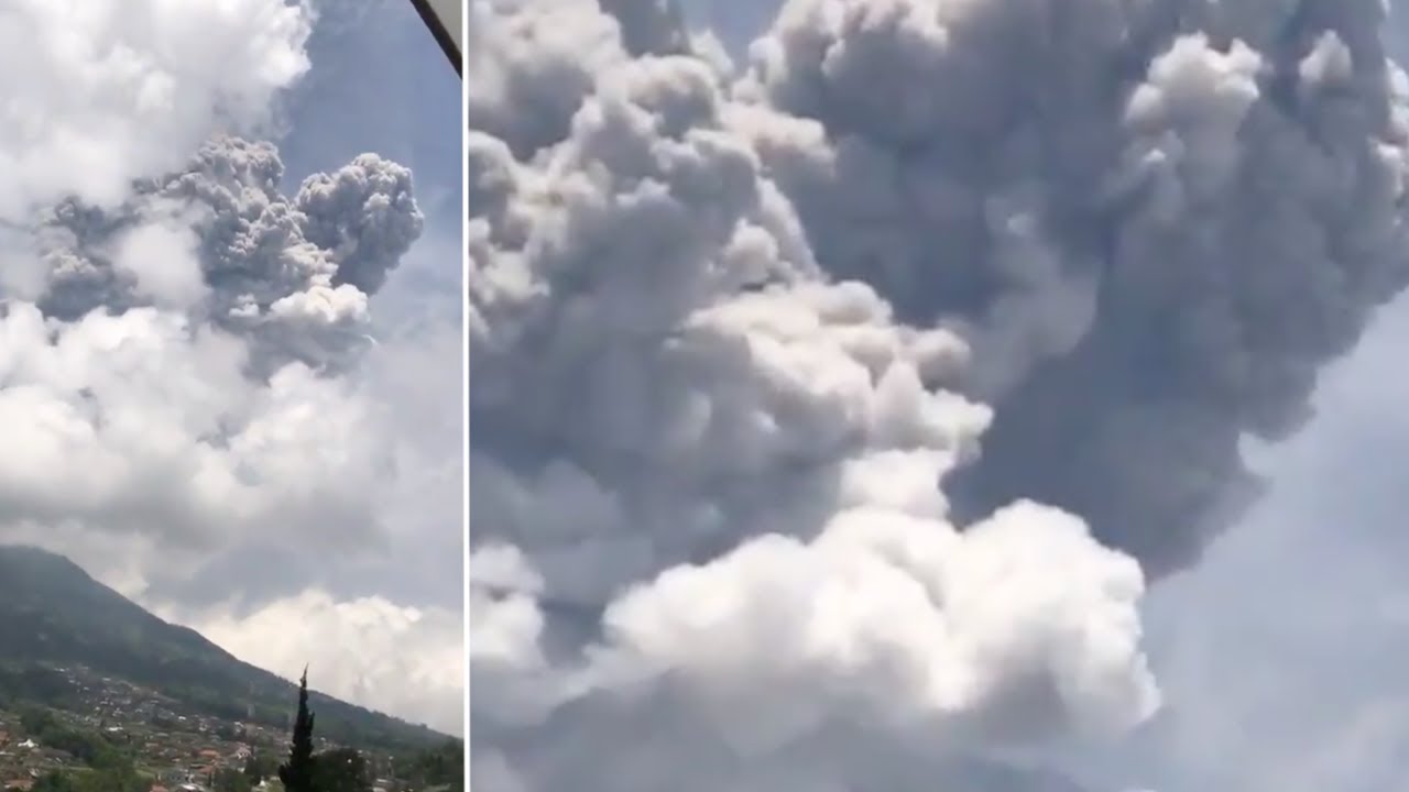 Mount Merapi Volcano Erupts In Indonesia - YouTube