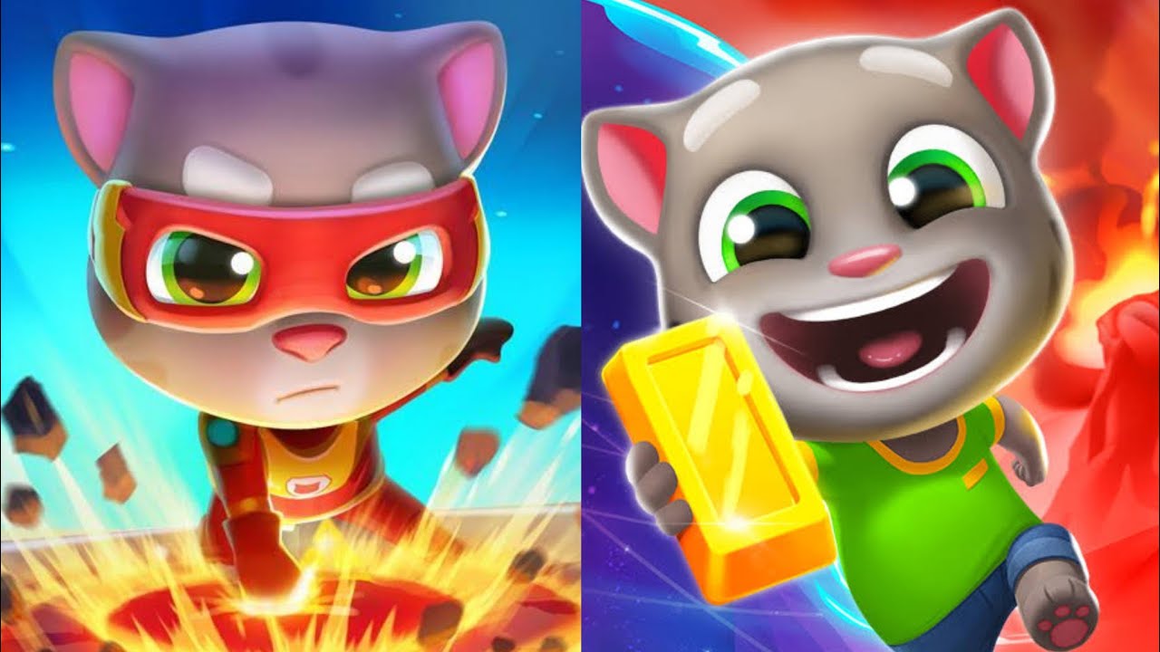 Talking Tom Gold Run vs Talking Tom Hero Dash - Super Tom Android iOS ...