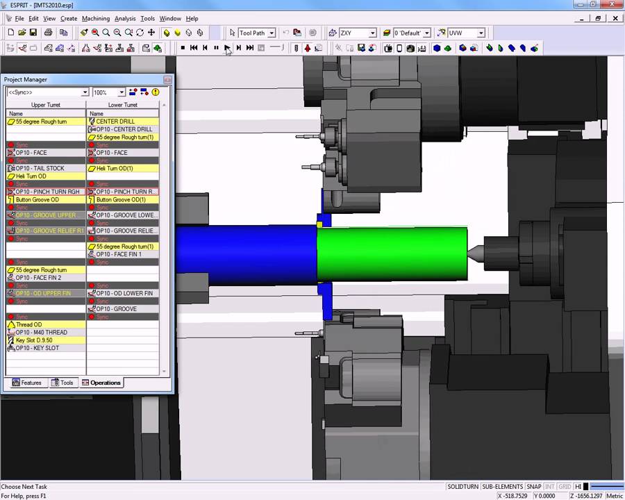 ESPRIT and mill-turn machines. Synchronization. - YouTube