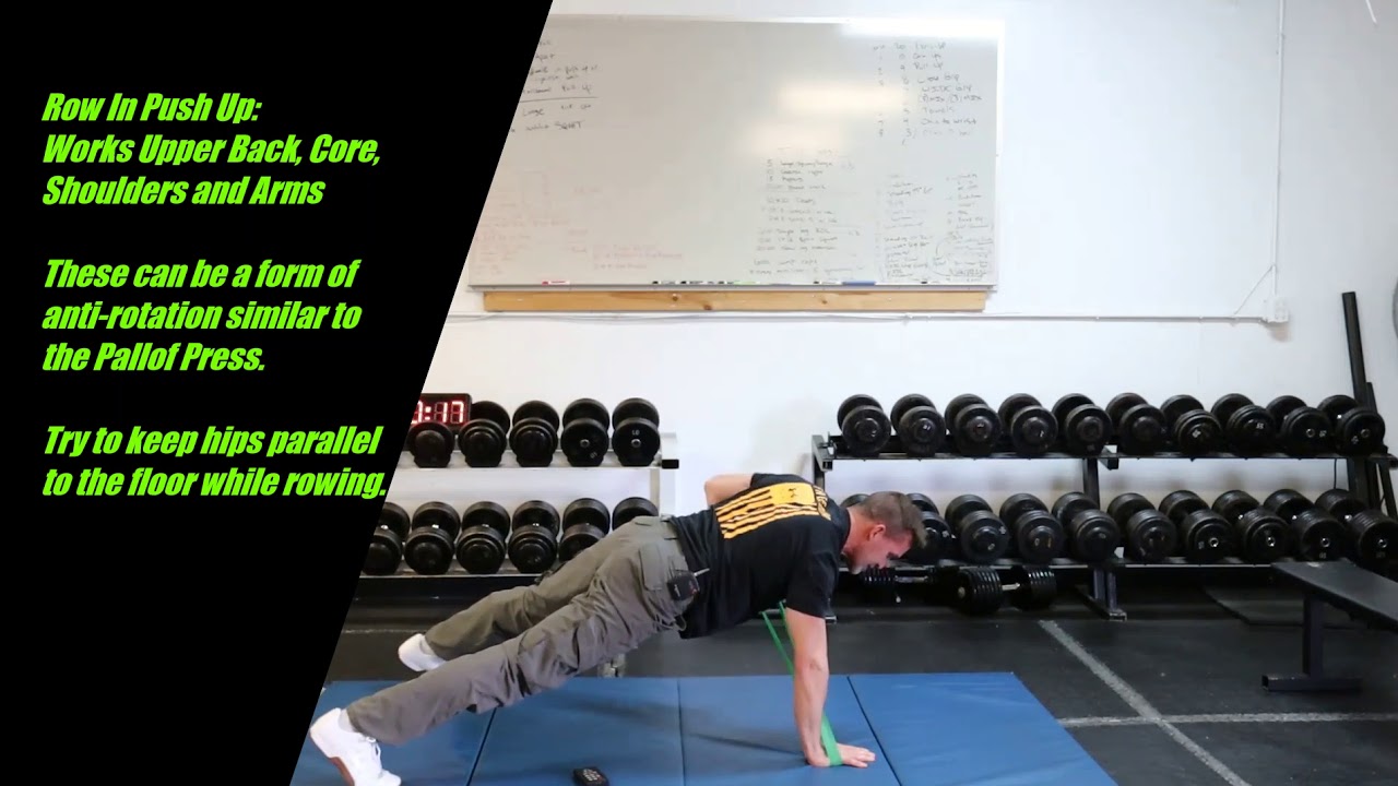 Mini Band Row In Push Up Plank - YouTube