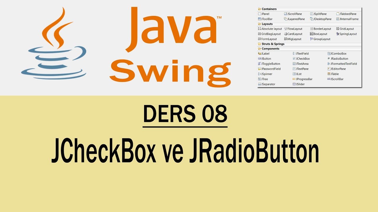 Java Swing - 08 - JCheckBox ve JradioButton - YouTube