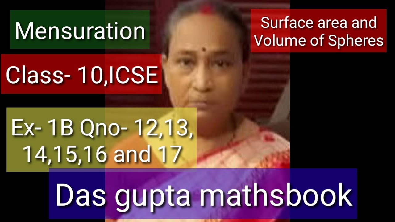 #Mensuration# Sphere hemisphere#icse das gupta maths book class-10#ex ...