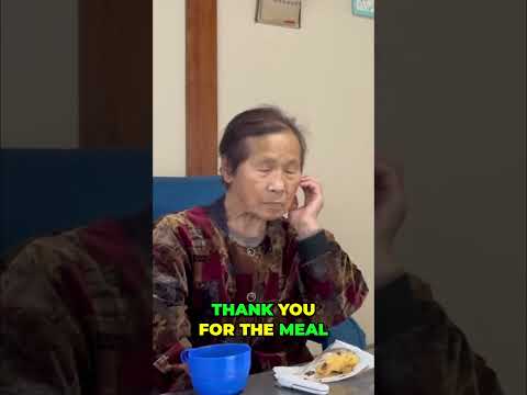 Sweet Moments  A Young Man and Grandma Share a Delicious Meal