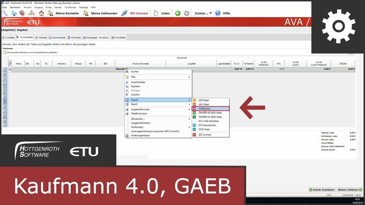 GAEB-Dateien importieren, Schritt für Schritt - Kaufmann - YouTube