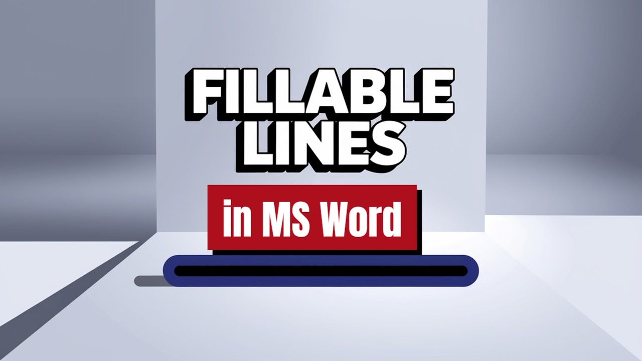 How To Draw a Fillable Line in MS Word | Insert Line in Front of Text ...