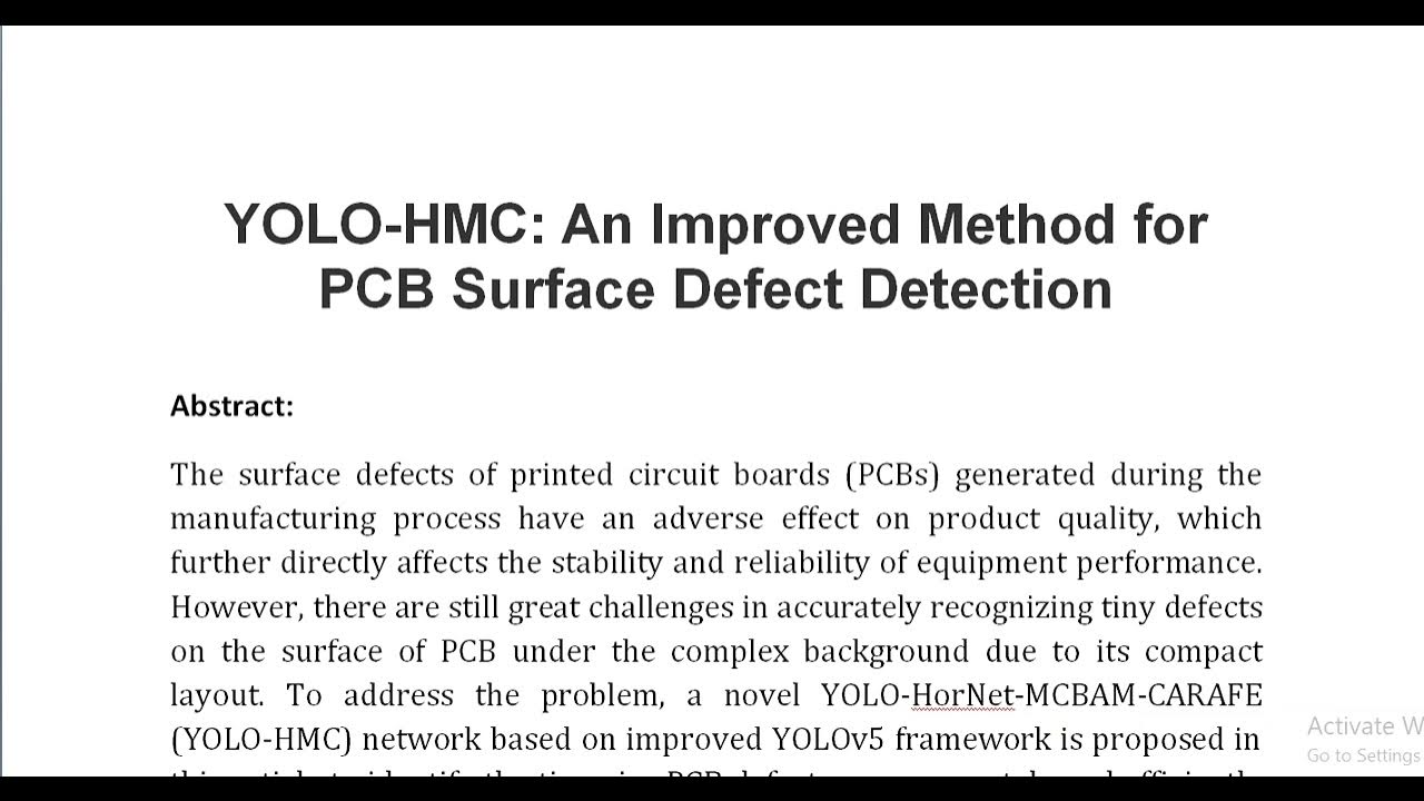 YOLO HMC An Improved Method for PCB Surface Defect Detection - YouTube