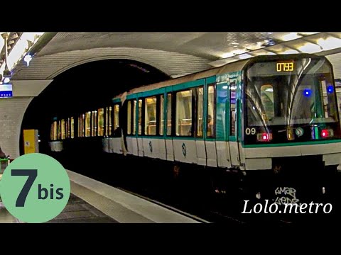 Paris Ligne 7 bis mf88 à Jaurès - YouTube