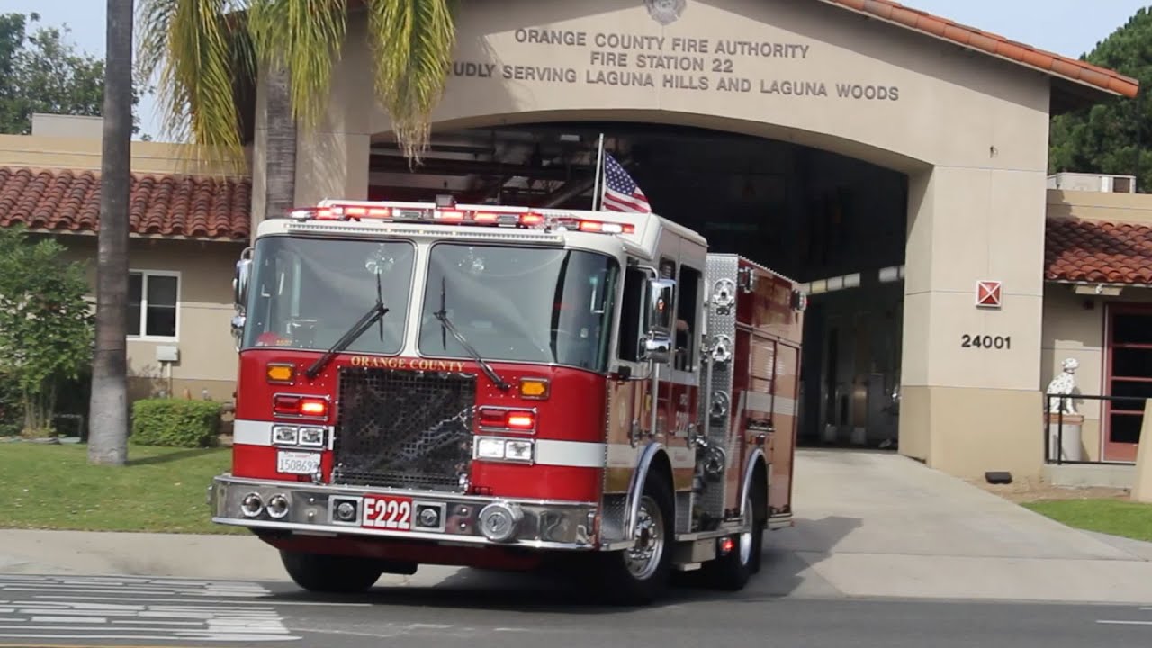 OCFA Engine 222 responding - YouTube