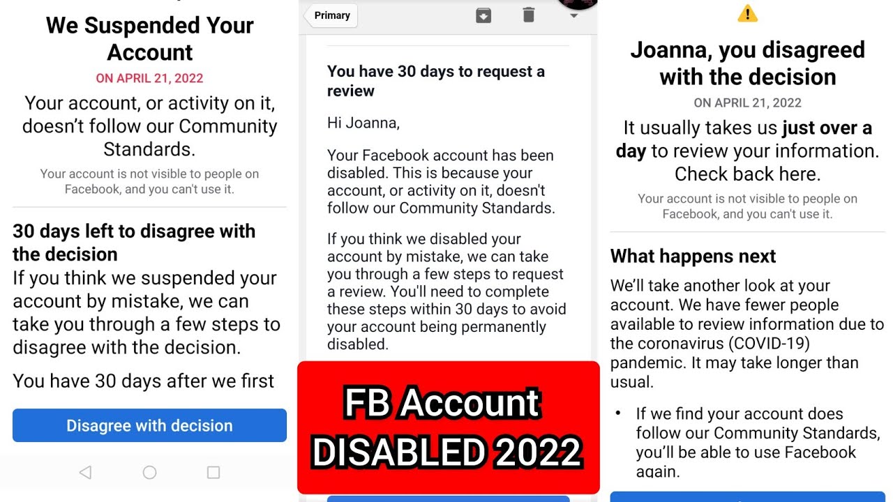 How To Recover DISABLED Facebook Account Disagree With Decision 2022