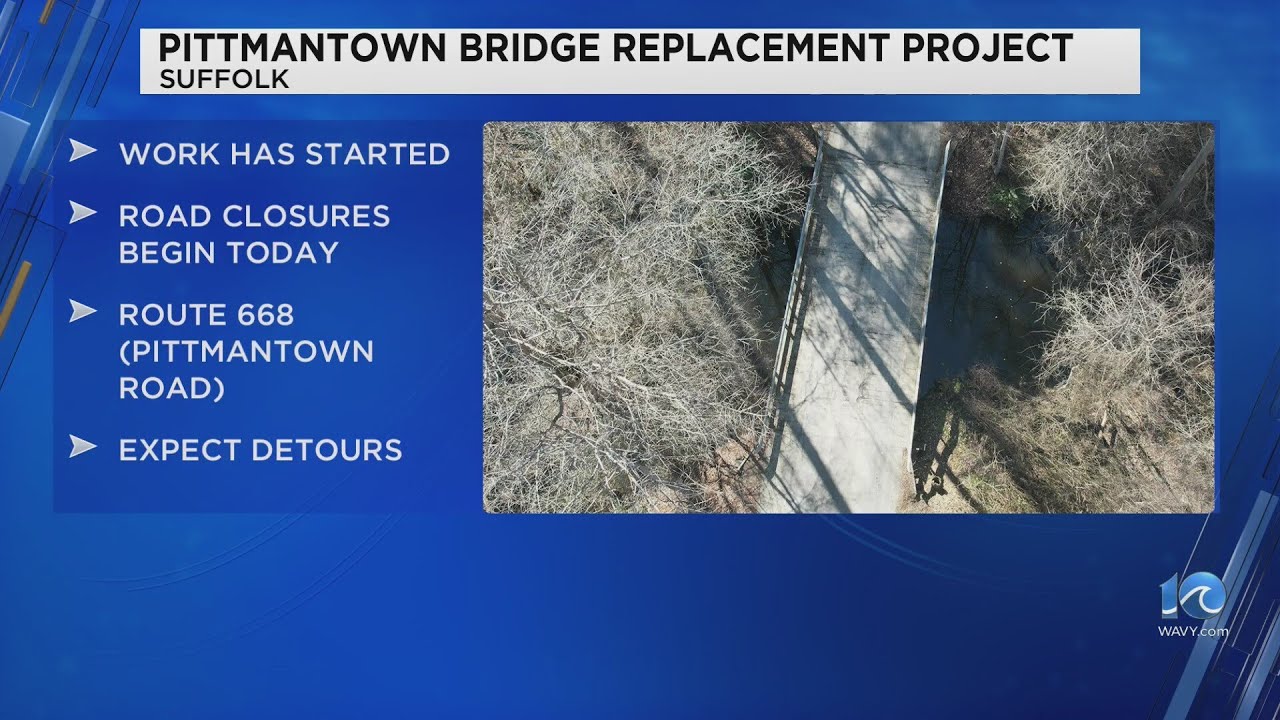 Pittmantown Bridge replacement project begins in Suffolk - YouTube