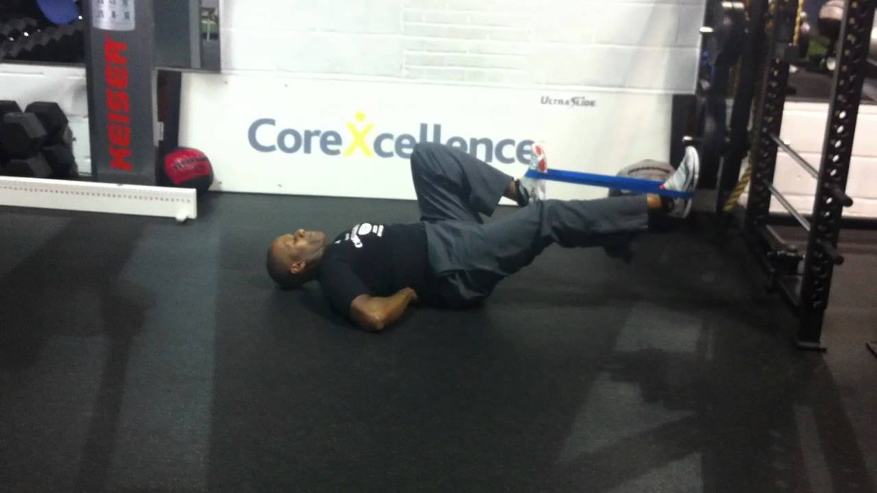 Abdominal - Supine Psoas Activation w/mini-band - YouTube