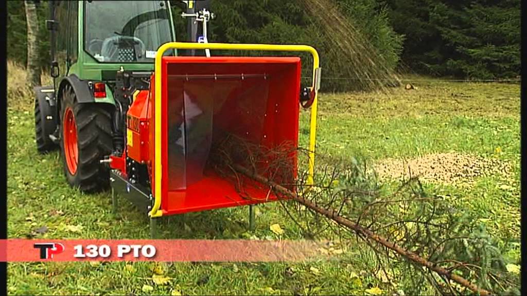 Håndbetjente flishuggere til traktor TP 130 - YouTube