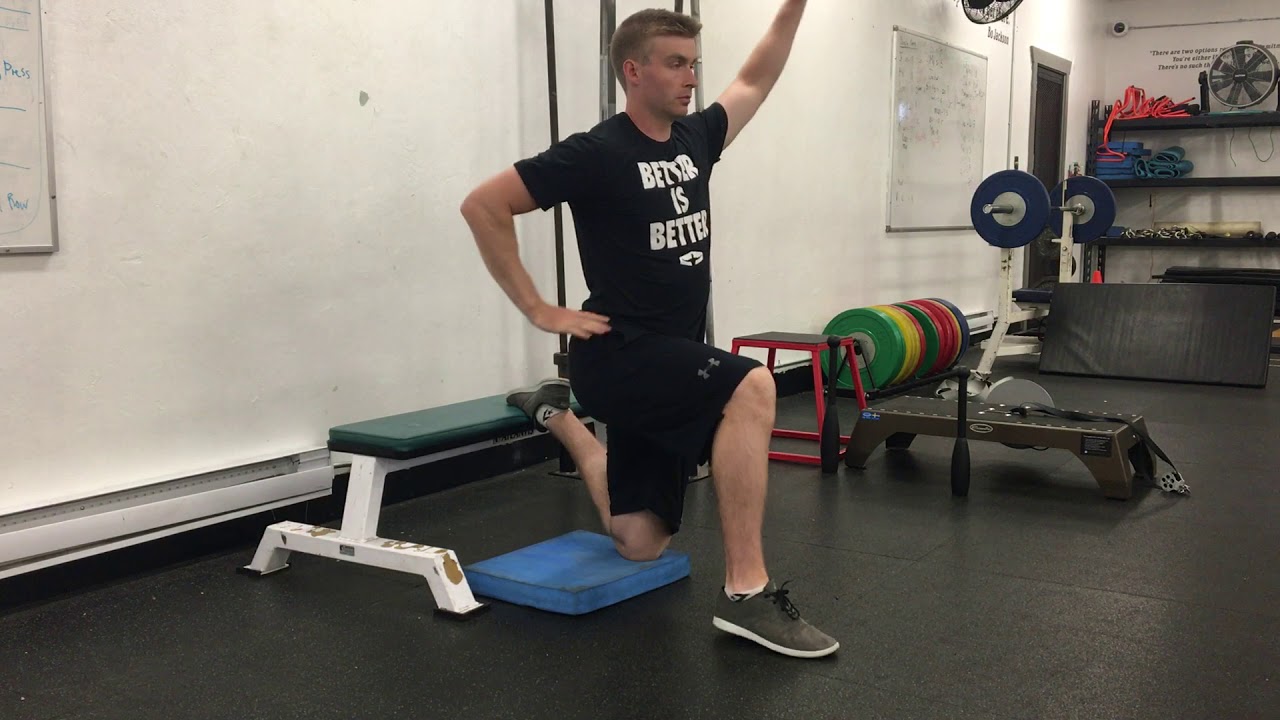 Half kneeling hip flexor stretch - YouTube