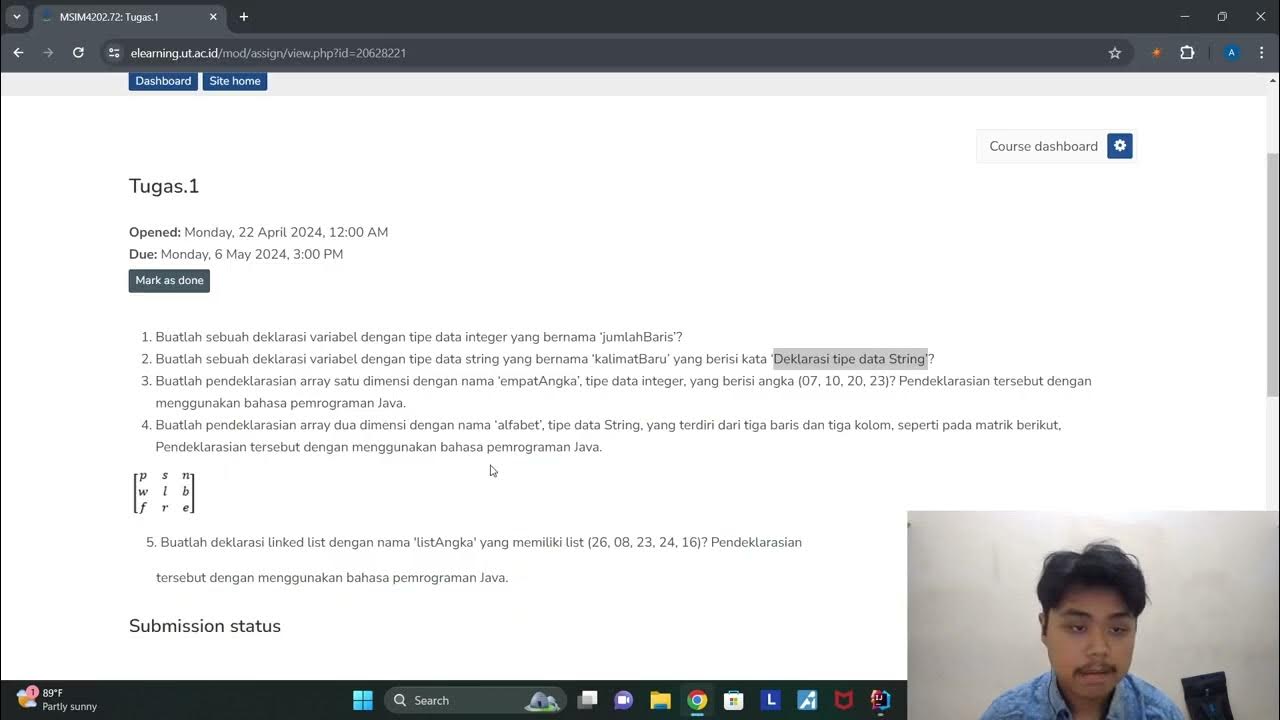 TUGAS 1 STRUKTUR DATA | UNIVERSITAS TERBUKA | Praktek Pemrograman Java - YouTube