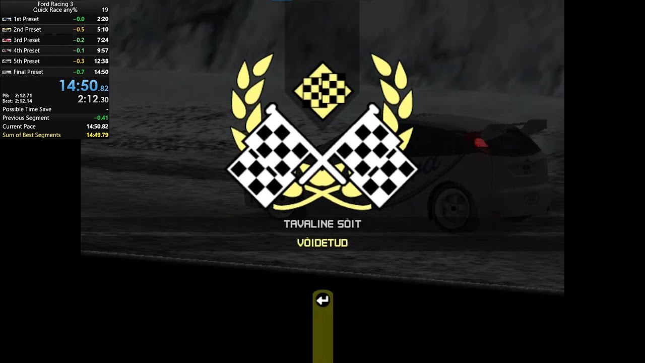 Quick Race Any% Personal Best (14:50) | Ford Racing 3 - YouTube