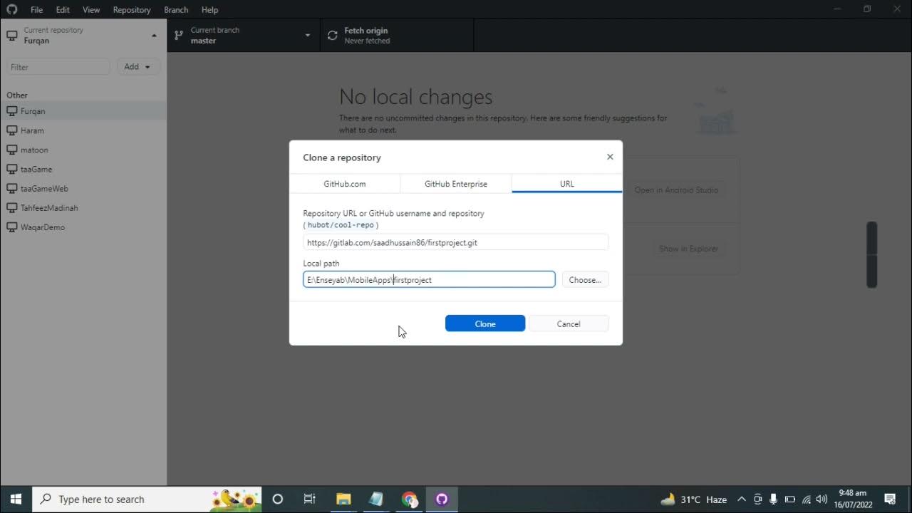 Configure First Git project using GitHub Desktop | Gitlab - YouTube