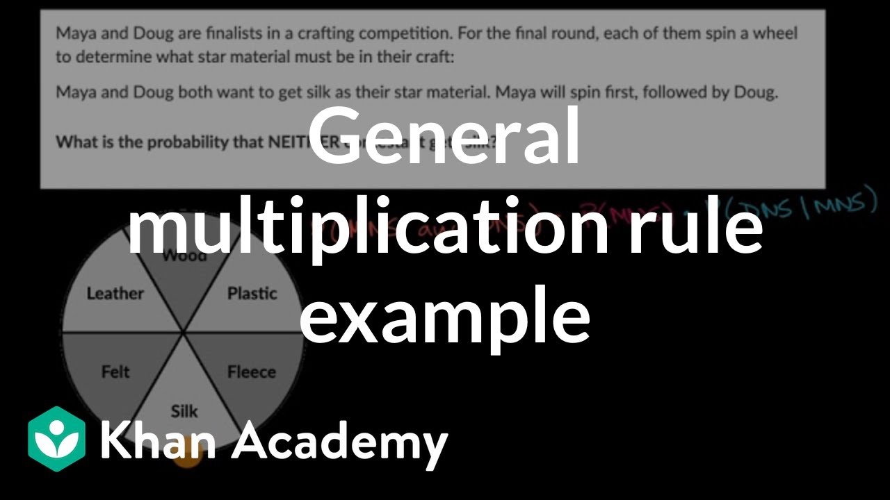 General multiplication rule example: independent events | Probability ...