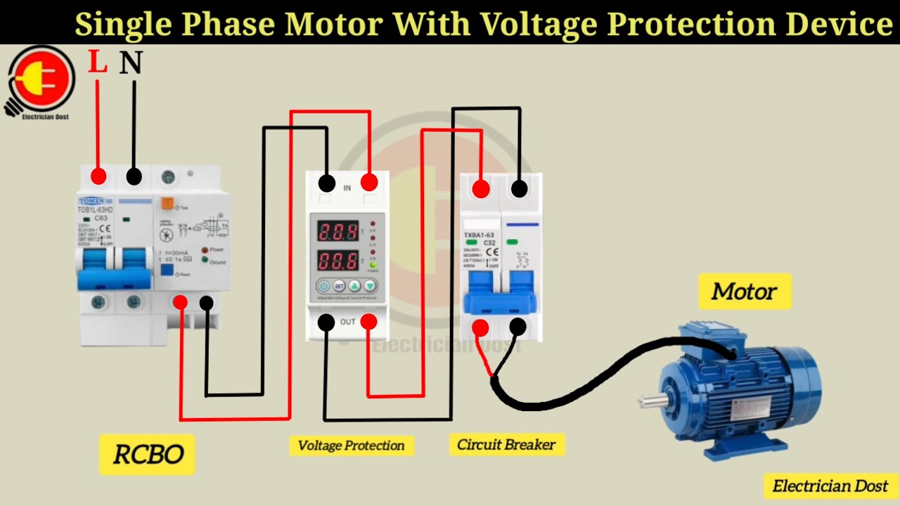 Single Phase Motor With Voltage Protection Device @ElectricianDost ...