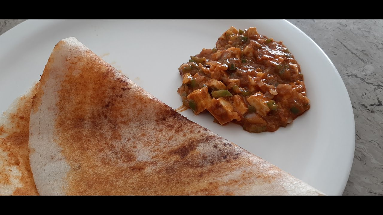 Street style chilly paneer dosa / best homemade fancy chinese dosa ...