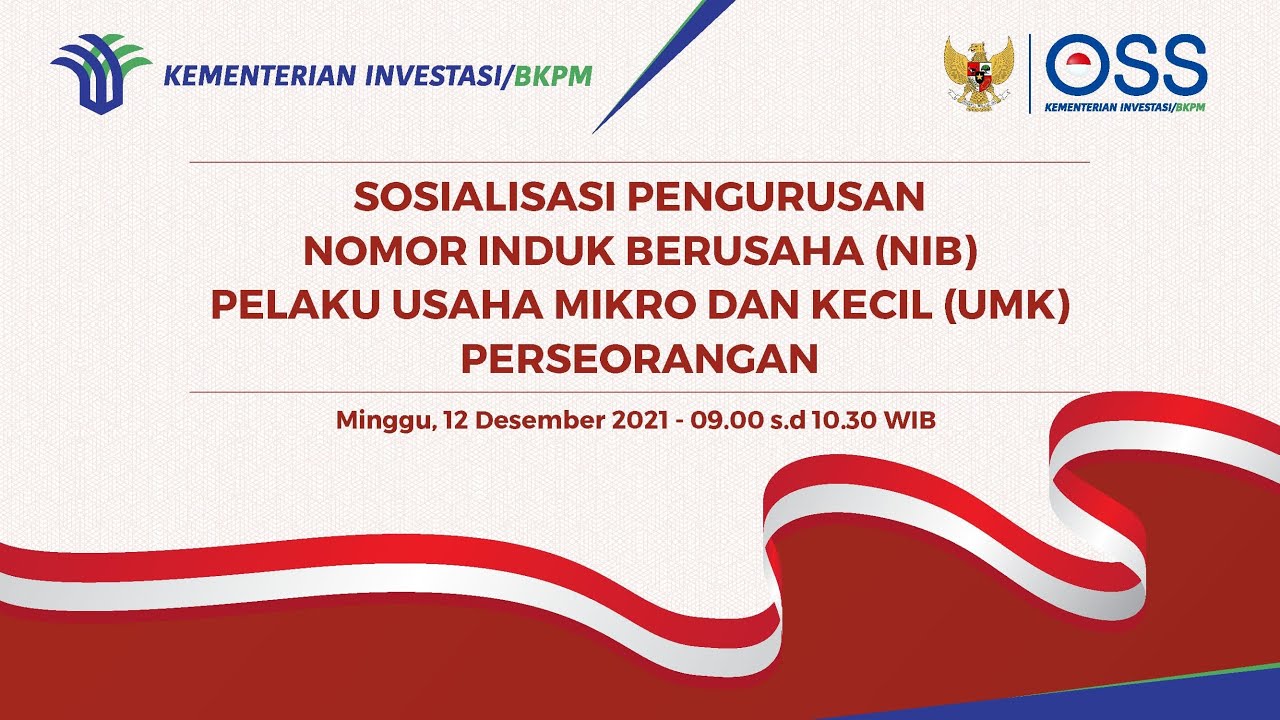 Sosialisasi Pengurusan Nomor Induk Berusaha (NIB) Pelaku Usaha Mikro ...