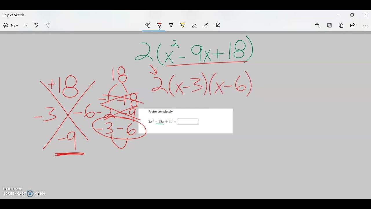 Factoring quadratics with a common factor - YouTube