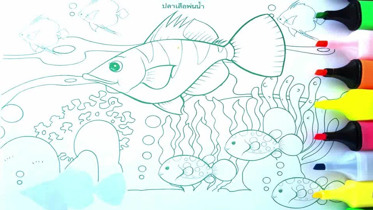 PAILIN Disney color Tiger Fish Coloring Pages for Kids - YouTube