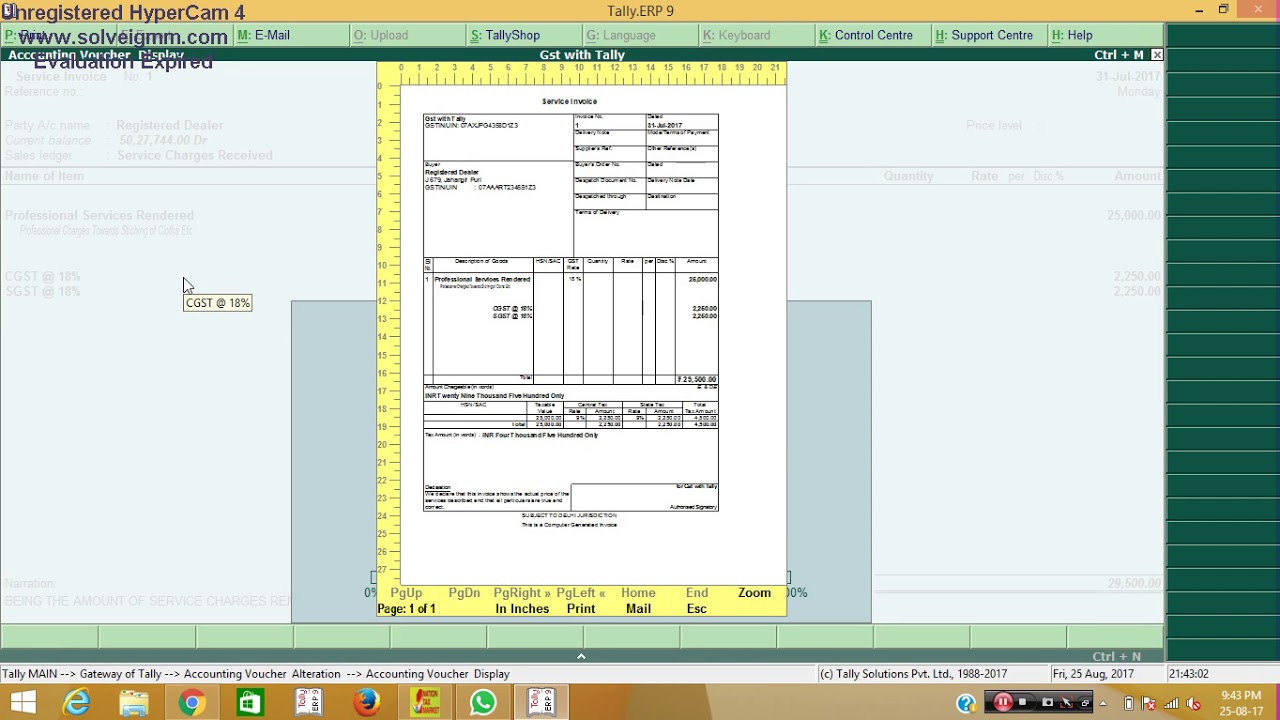 How to create GST Service Invoice in TallyERP.9 - YouTube