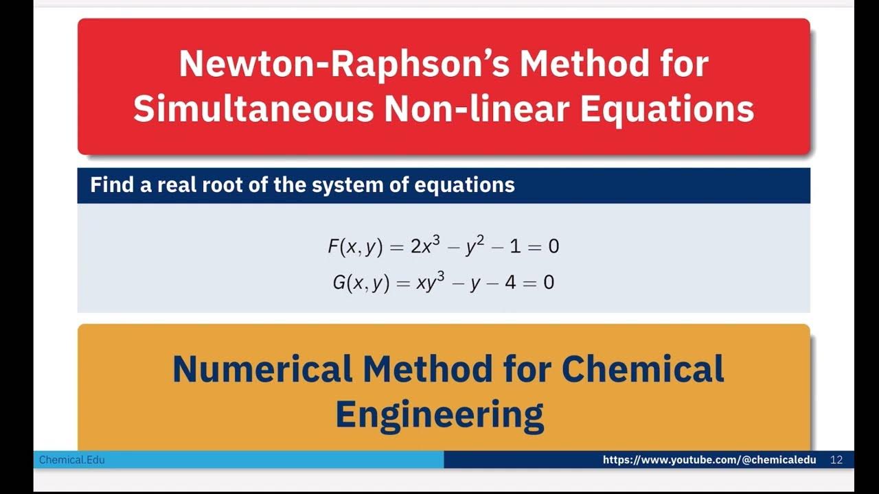 Newton-Raphson method for systems of simultaneous nonlinear equations #newtonraphsonmethod - YouTube