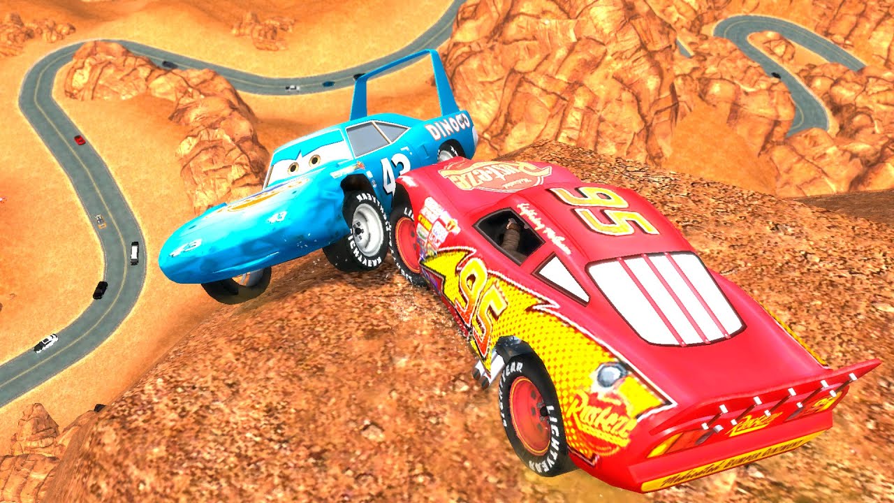 GTA 4 Lightning McQueen vs King Dinoco Cliff Drops & Crashes ep.6 - YouTube