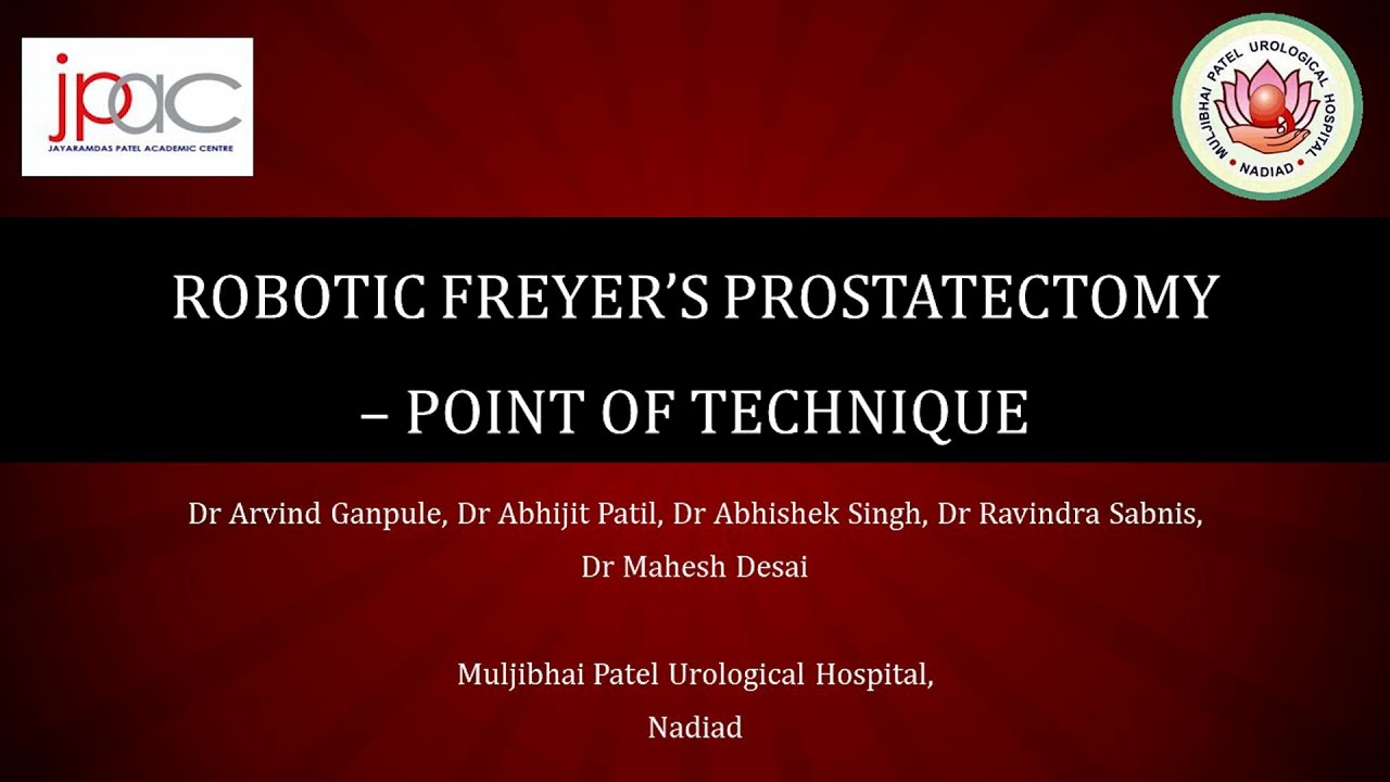 Robotic Freyer’s Prostatectomy : Point of technique - YouTube
