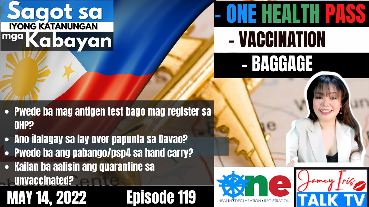One Health Pass Registration | Baggage Allowance | Answer to the ...