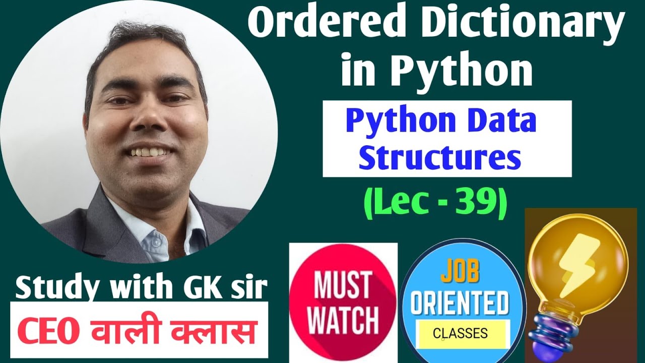 💡ordered Dictionary In Python💡python Data Structures ️ Lec 39 By 4402