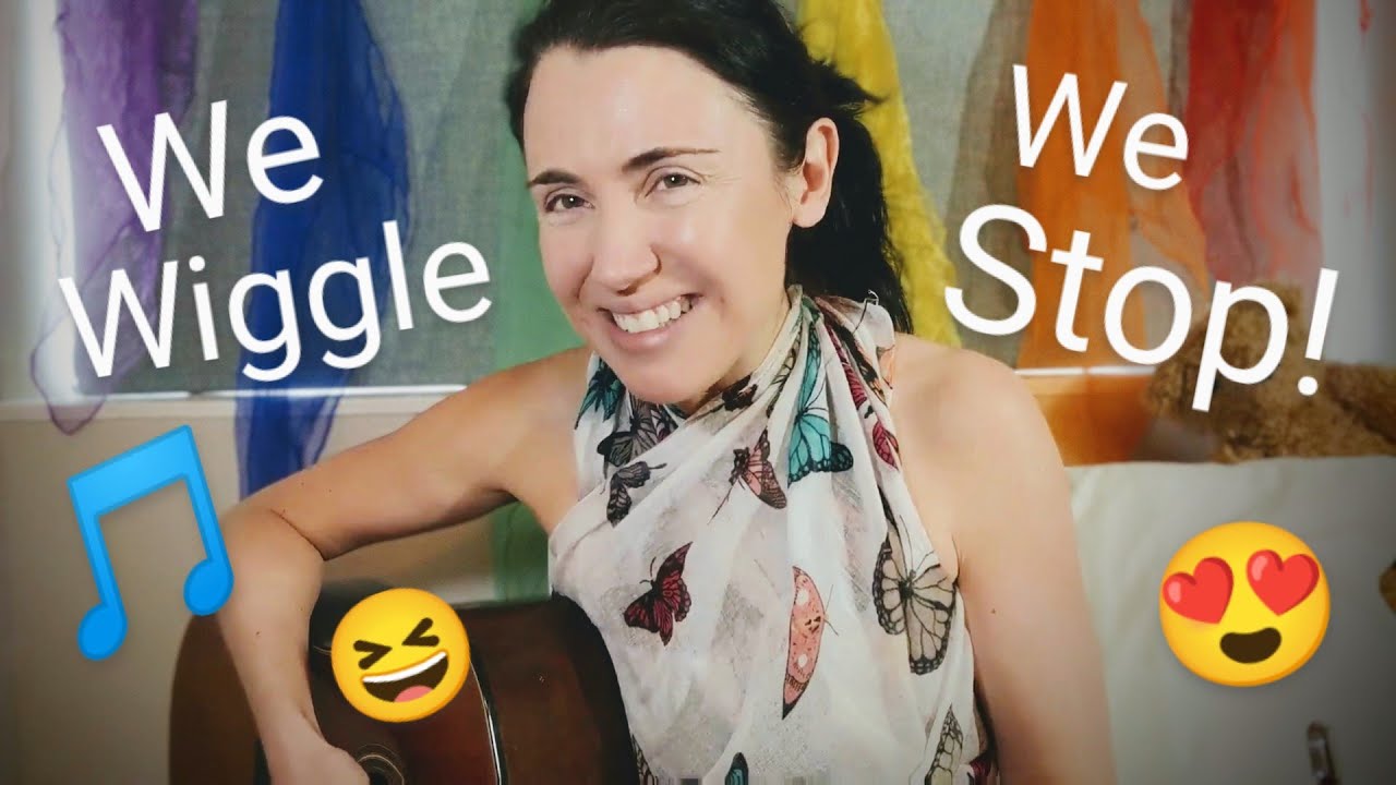 We Wiggle and Stop Song with Becky Bops! Fun dancing song for Pre ...