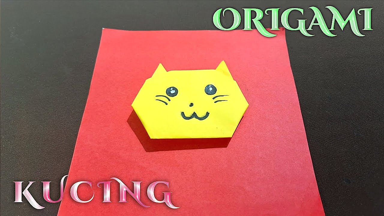 Membuat Kepala Kucing dari Origami - Cat head Origami. - YouTube