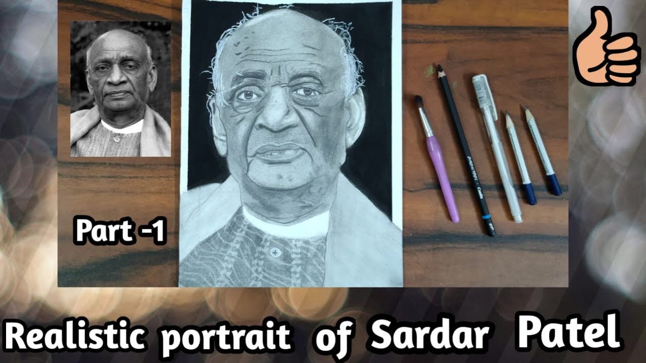 How to Draw Sardar Vallabhbhai Patel Drawing / Unity Day Drawing ...
