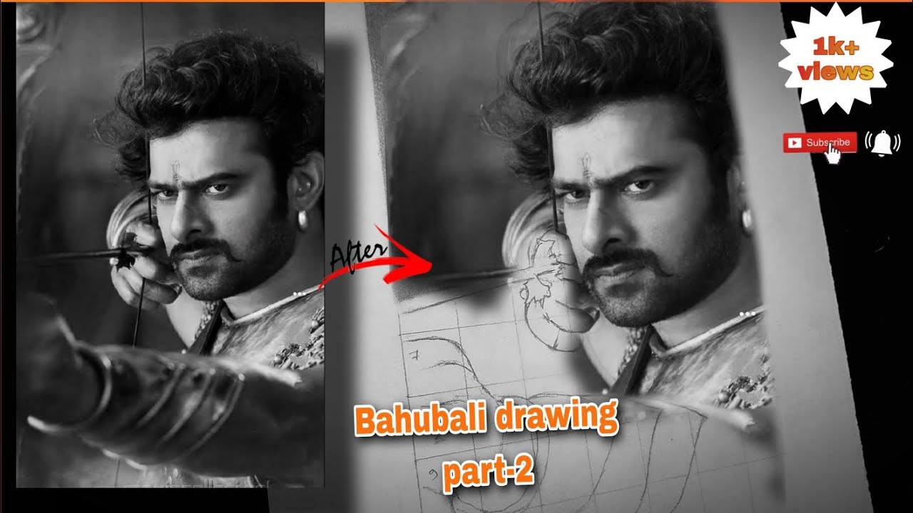 How to Bahubali drawing🎨🎨//Bahubali (part -2) sketch drawing#trinding# ...