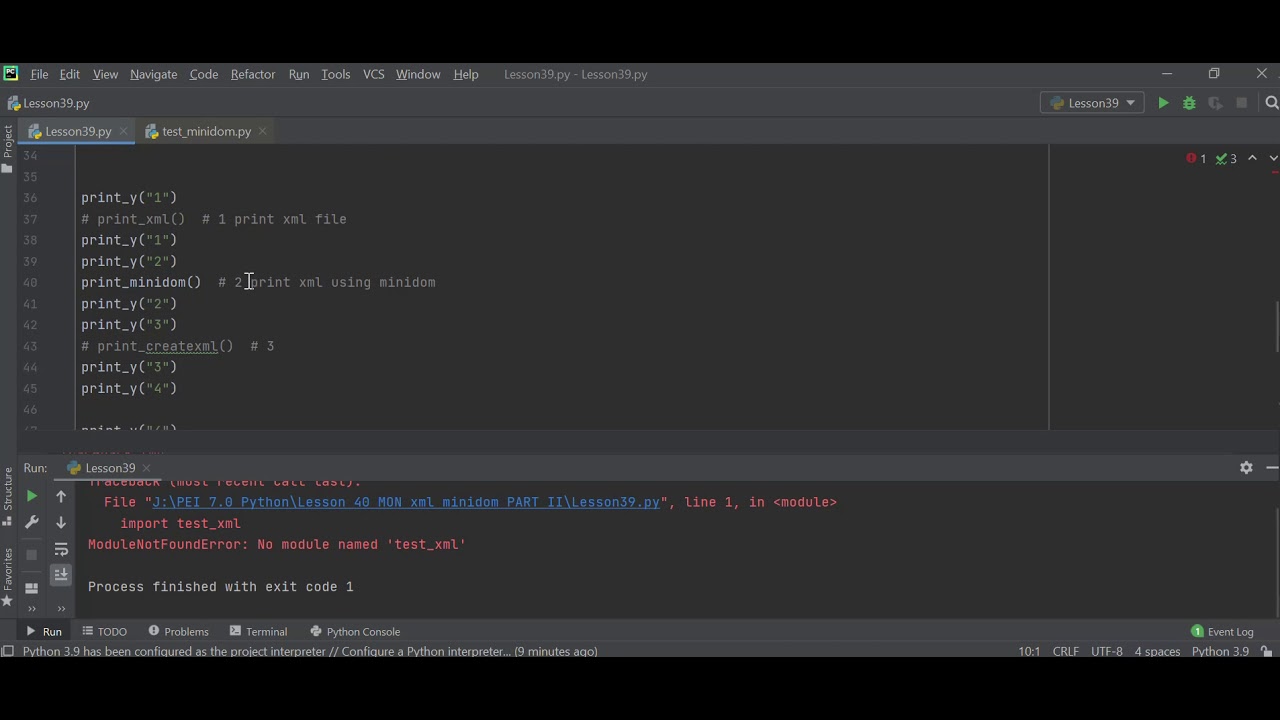 Lesson 39 Xml Minidom Part Ii Python Programming Youtube