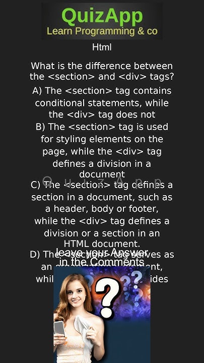 Html What is the difference between the section and div tags - YouTube
