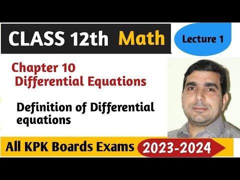 Second year math chapter 10 differential equations lecture 1 - YouTube