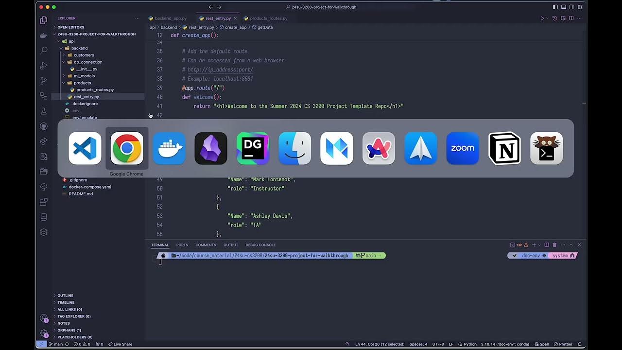 CS3200 - Project - Part 4 - Intro to the Flask API Code - YouTube