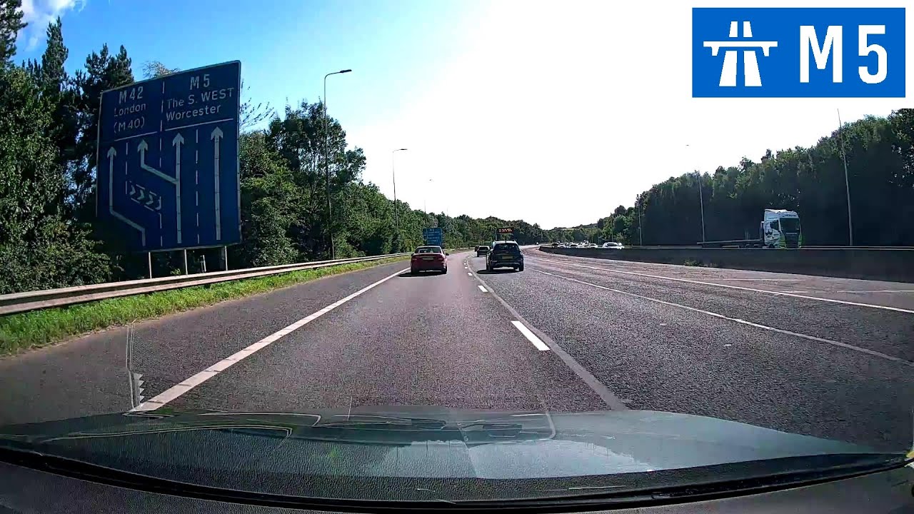 M5 Motorway: J4 (A38/A491 Lydiate Ash) to J4a (M42 Bromsgrove) - YouTube