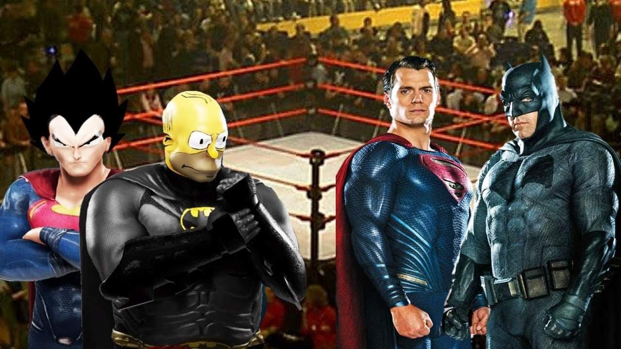 Batman y Superman VS Homero y Vegeta - YouTube