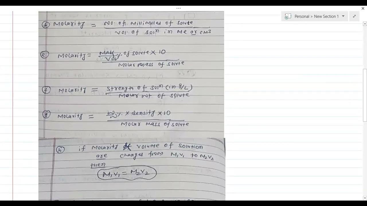 molarity-molarity-molar-solution-conc-in-mol-l-conc-in-mol-dm3-youtube