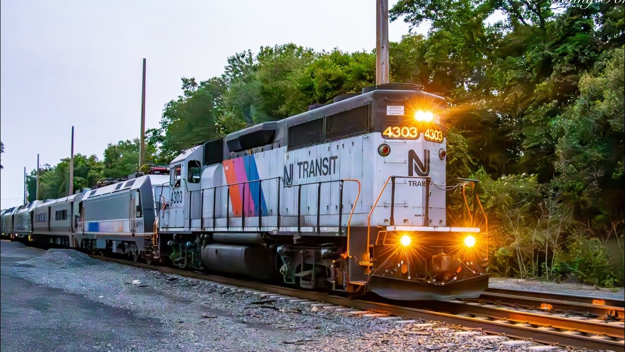 Full HD 60FPS: NJ Transit GP40-2 4303 Drilling in Bay Head on MM-14 6 ...