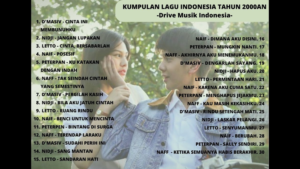 30 LAGU POPULER TERBAIK TAHUN 2000AN - KUMPULAN TOP LAGU INDONESIA ...