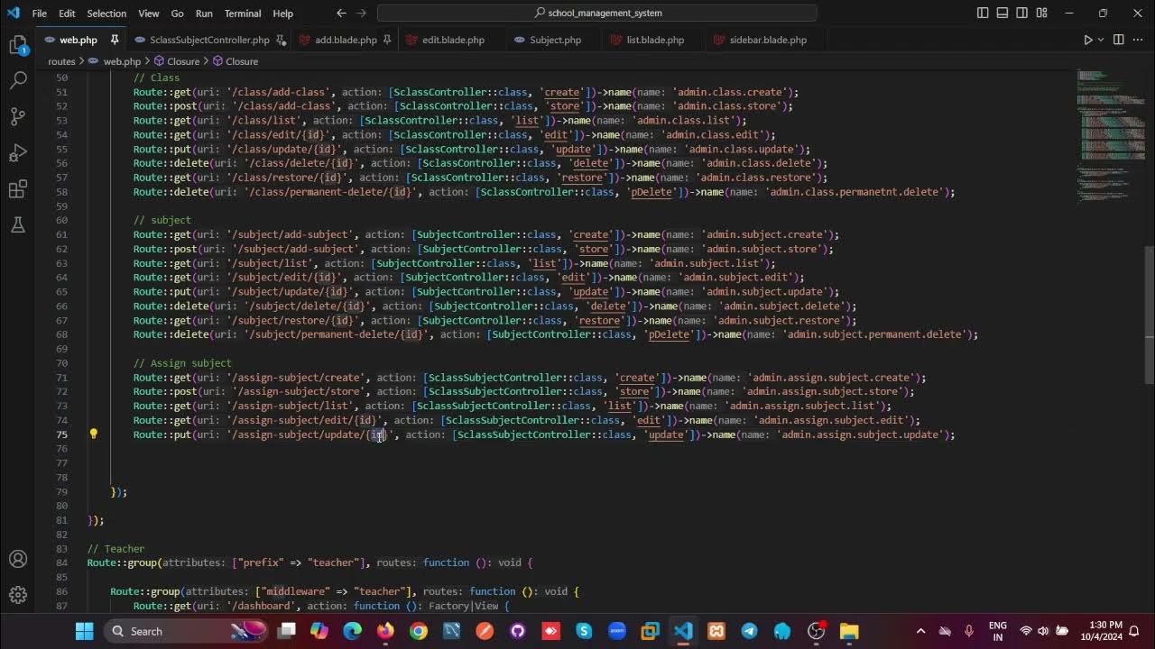 How to Assign Subjects to Classes in Laravel | Step-by-Step Guide for Beginners -Bengali (Part-2 ...