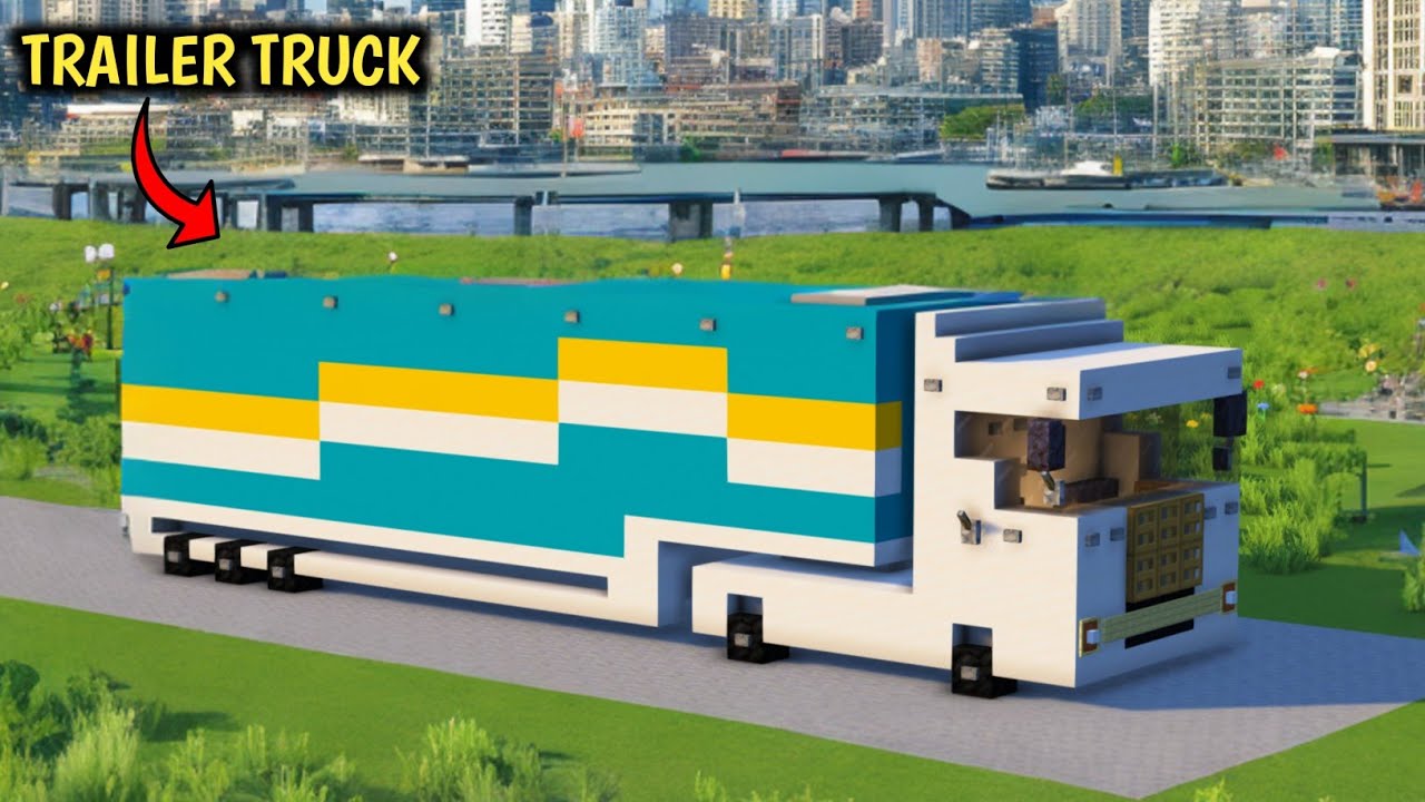 TRAILER TRUCK MINECRAFT || How to build truck #minecraft - YouTube