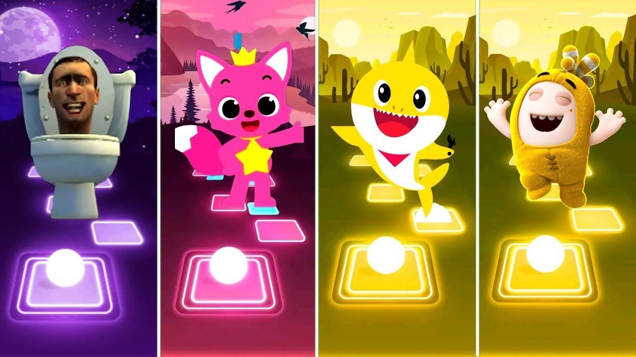 Skibidi Toilet 🆚 Bubbles Oddbods 🆚 Baby Shark 🆚 Pinkfong | Tiles Hop ...